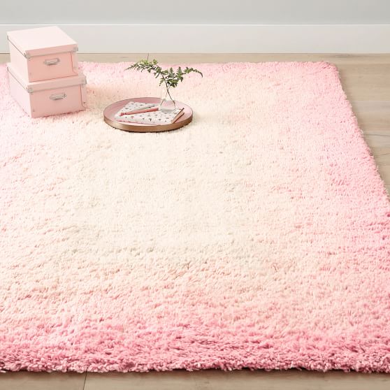 Ombre Performance Shag Rug - Blush | Pottery Barn Teen
