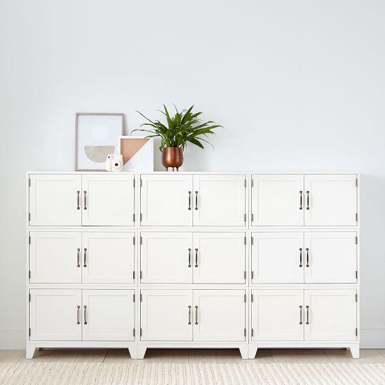 Hampton Triple Cabinet Storage Wide Bookcase | Pottery Barn Teen