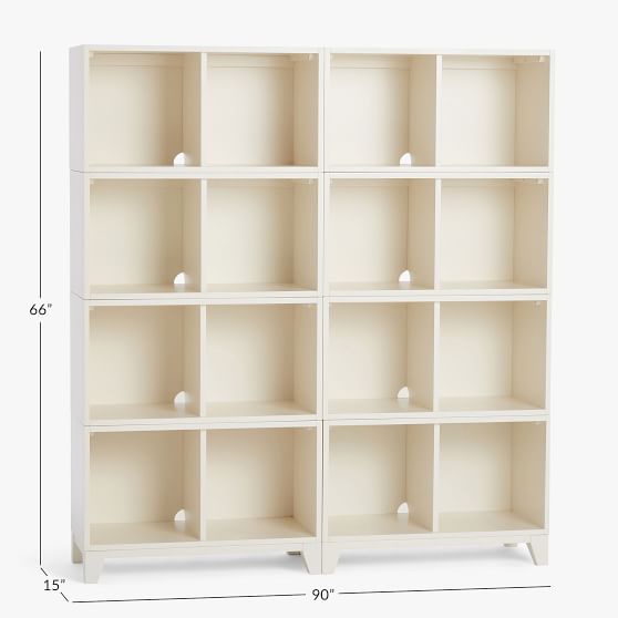 Hampton Double Open Cube Tall Bookcase | Pottery Barn Teen