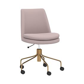 Distressed Velvet Finley Swivel Desk Chair | Pottery Barn Teen