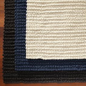 Textured Wool Rug, Navy | Teen Rug | Pottery Barn Teen