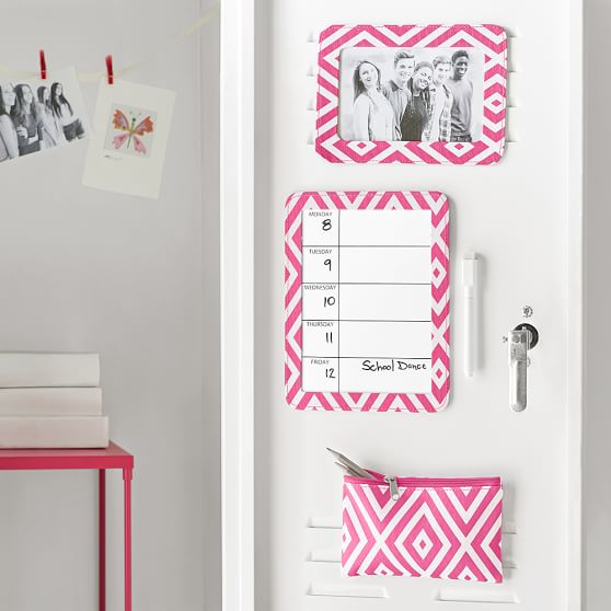 Locker Organizer Bundle - Preppy Diamond Pink Magenta | Pottery Barn Teen