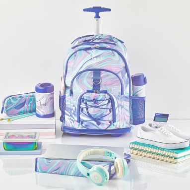 Pink/Purple Marble Rolling Backpack For Teens | Pottery Barn Teen