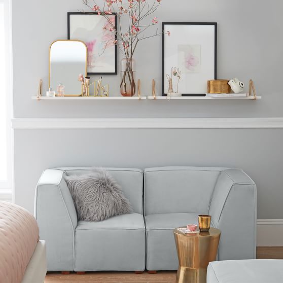Metallic Trim Floating Shelves | Pottery Barn Teen