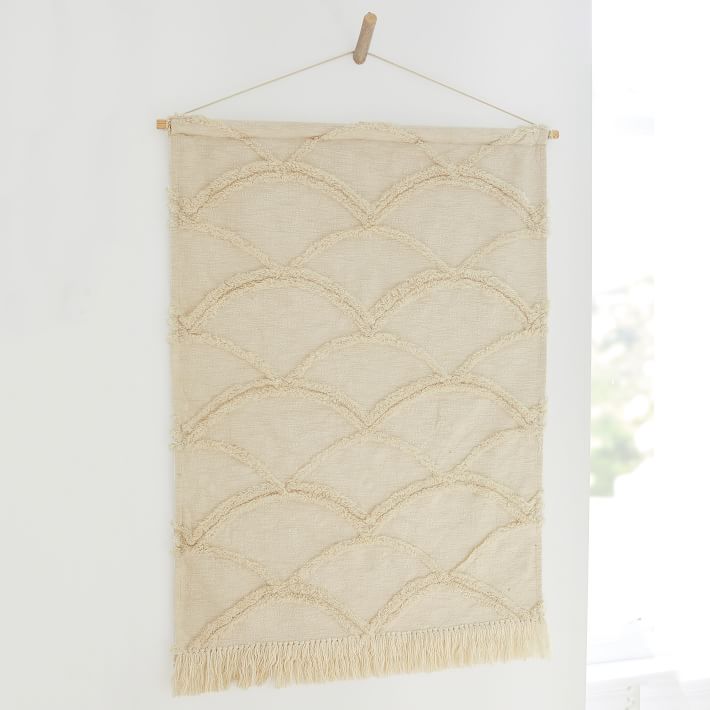 Cream Textured Scallop Wall Hanging | Wall Decor | Pottery Barn Teen