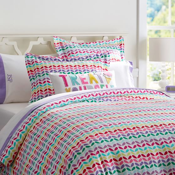 Petal Pop Girls Flannel Duvet Cover | Pottery Barn Teen