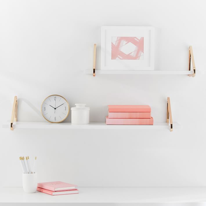 Metallic Trim Floating Shelves | Pottery Barn Teen