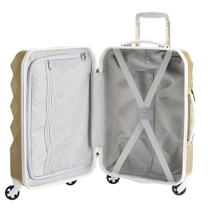 Luxe Hard-Sided Gold Glitter Carry-On Spinner Suitcase | Pottery Barn Teen