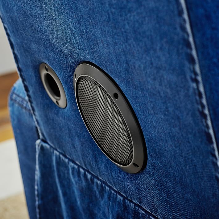 Denim Kick Back Recliner Speaker Gaming Chair | Pottery Barn Teen