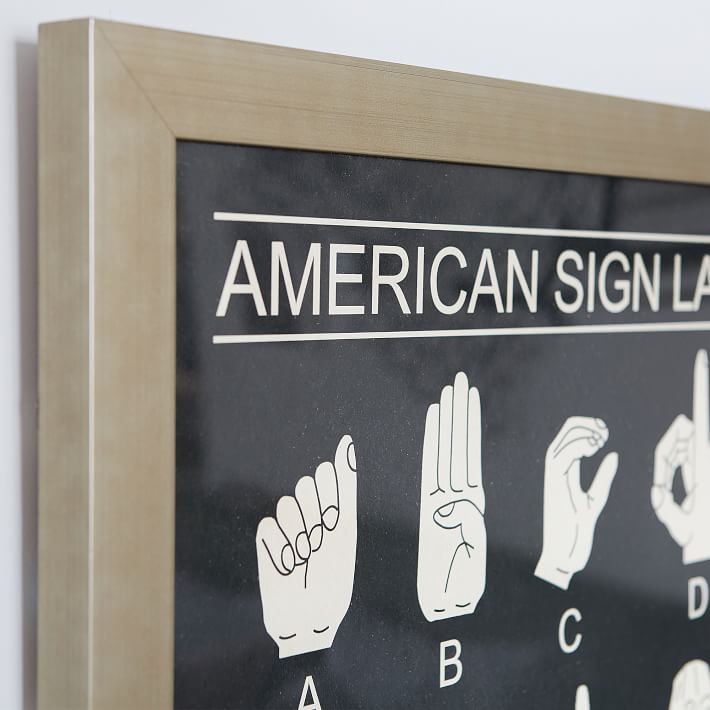American Sign Language Alphabet Framed Art | Wall Prints | Pottery Barn ...