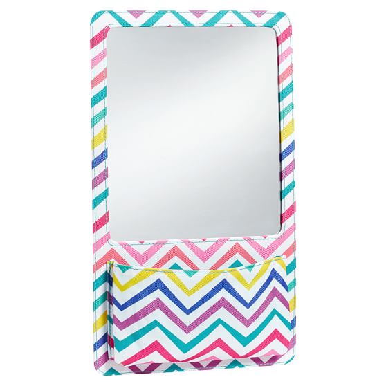 Multi Chevron Locker Locker Mirror & Pocket Organizer | Pottery Barn Teen