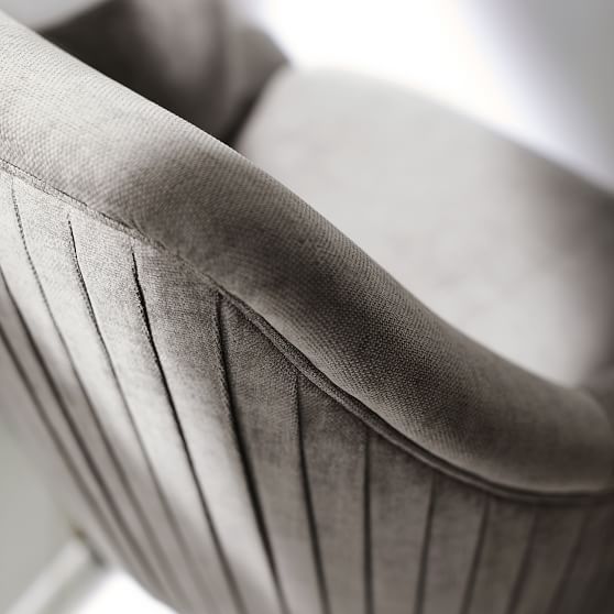 Distressed Velvet Pleated Swivel Desk Chair - Metal | Pottery Barn Teen