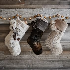 Snow-Cat Faux-Fur Christmas Stocking | Pottery Barn Teen
