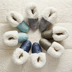 Gray Polar Puff Bootie Slippers | Pottery Barn Teen