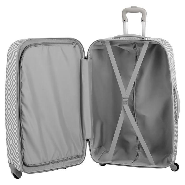 Hard-Sided Gray Preppy Diamond Checked Spinner | Clearance | Pottery ...