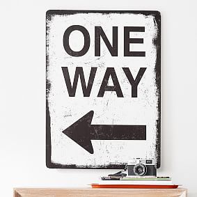 One Way Metal Sign | Wall Decor | Pottery Barn Teen