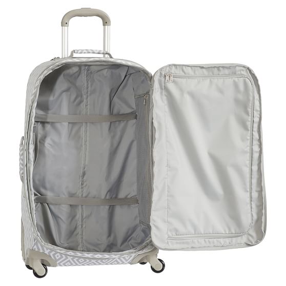 Jet Set Gray Preppy Diamond Checked Spinner | Teen Luggage | Pottery ...