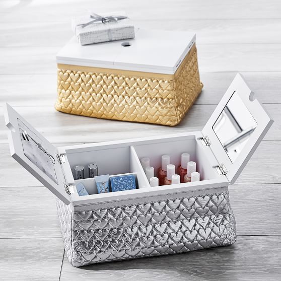 Quilted Metallic Mani/Pedi Lap Desk | Pottery Barn Teen