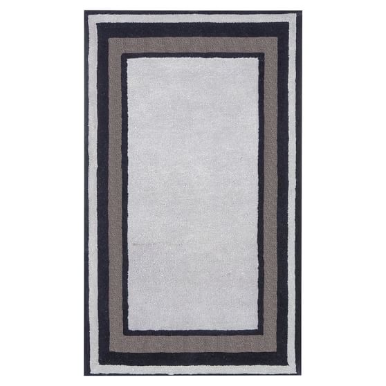 Navy Gray Sideline Border Rug | Teen Rug | Pottery Barn Teen