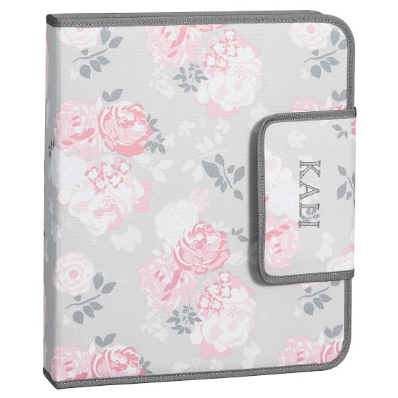 Gray Garden Party Floral Binder For School | Pottery Barn Teen