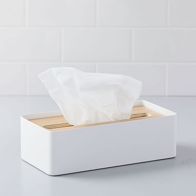 Yamazaki Wood-Topped Tissue Box Cover | Pottery Barn Teen