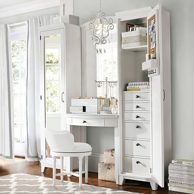 Hampton 18" Vanity Bookcase with Mirror | Pottery Barn Teen
