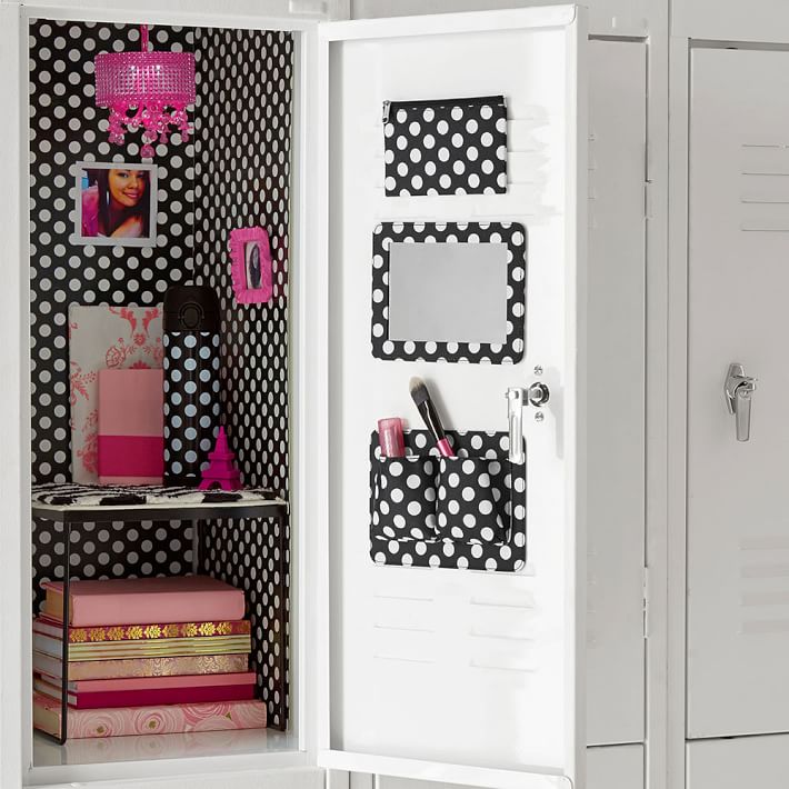 Black Dot Locker Wallpaper | Locker Decoration | Pottery Barn Teen