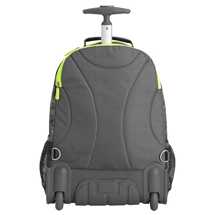 Dot Camo Gray Neon Rolling Backpack For Teens | Pottery Barn Teen