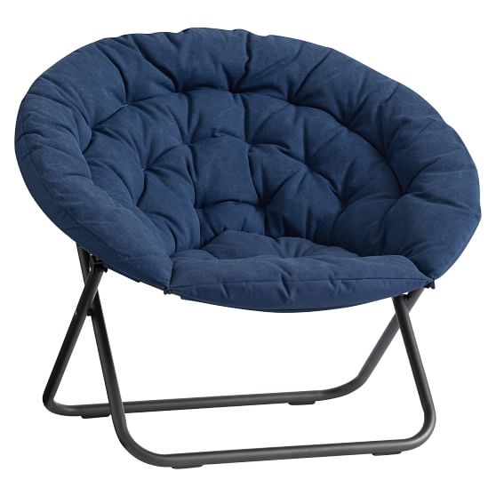 Indigo Enzyme-Washed Canvas Round Chair | Pottery Barn Teen
