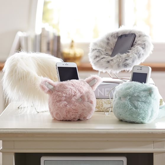 Faux-Fur Cozy Lux Mini Animal Phone Holders | Tech Accessory | Pottery ...