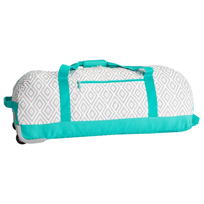 Jet Set Gray Preppy Diamond Carry-All Duffle | Teen Luggage | Pottery ...