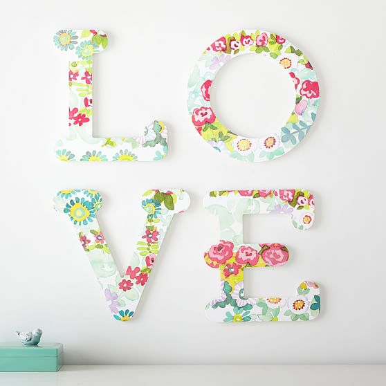 Flora Love Letters, Set of 4 | Teen Decor Sale | Pottery Barn Teen