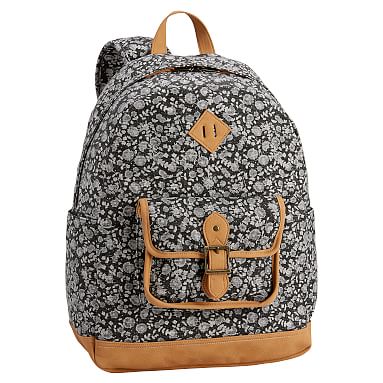 Black Ditsy Floral Teen Backpack | Pottery Barn Teen