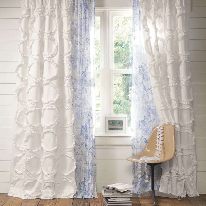 Hana Floral Printed Twisted Sheer Curtain - Sale | Pottery Barn Teen