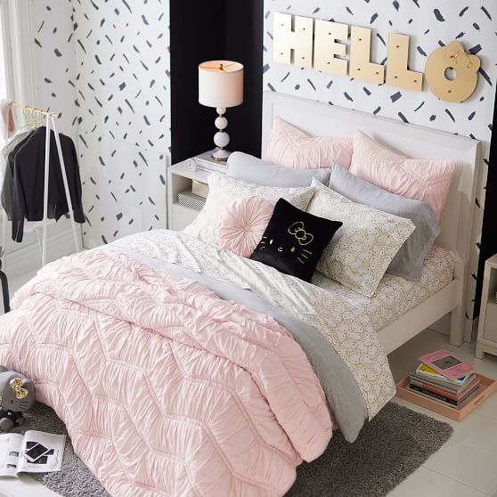 Hello Kitty® Metallic Teen Sheet Set | Pottery Barn Teen