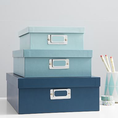 Paper Stacking Storage Boxes - Set of 3 | Pottery Barn Teen