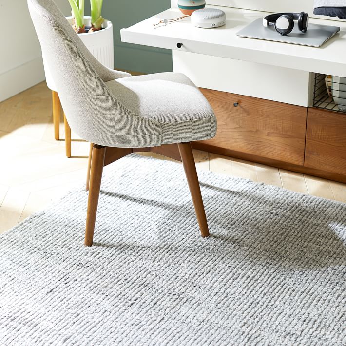 Ribbed Performance Rug - Light Gray | Pottery Barn Teen