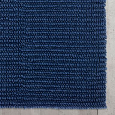 Textured Wool Rug, Navy | Teen Rug | Pottery Barn Teen