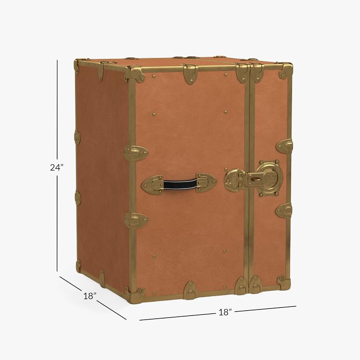Faux Leather Bedside Dorm Trunk | Pottery Barn Teen