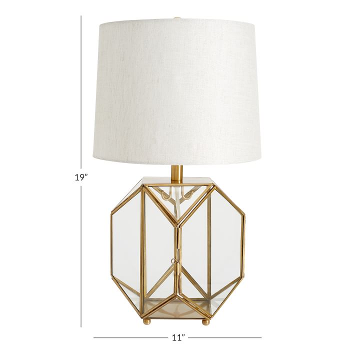 Metal and Glass Display Table Lamp | Pottery Barn Teen