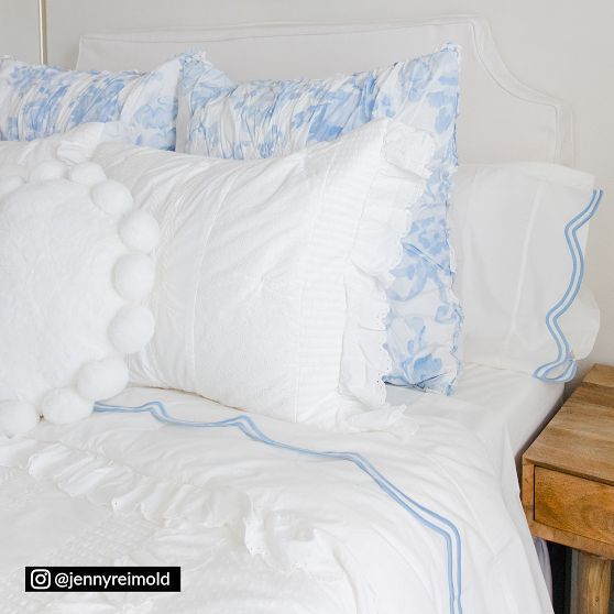 LoveShackFancy Embroidered Scallop Sheet Set | Pottery Barn Teen
