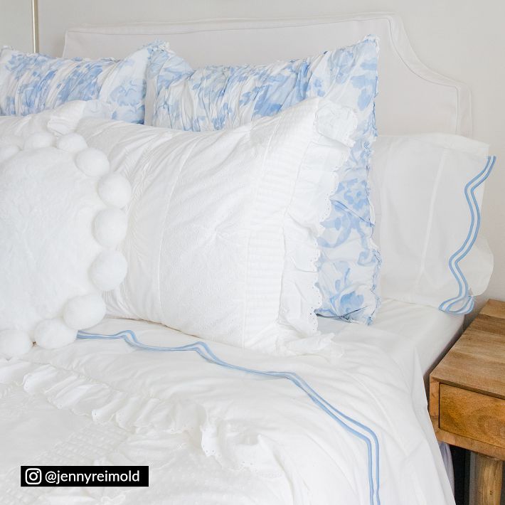 LoveShackFancy Embroidered Scallop Sheet Set | Pottery Barn Teen