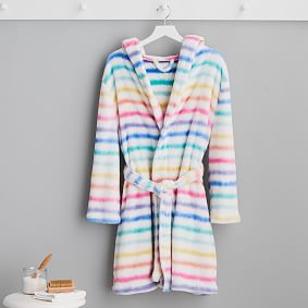 Rainbow Stripe Plush Robe | Pottery Barn Teen