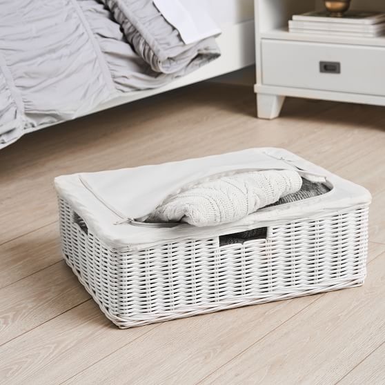 Woven Underbed Bin with Canvas Top | Pottery Barn Teen