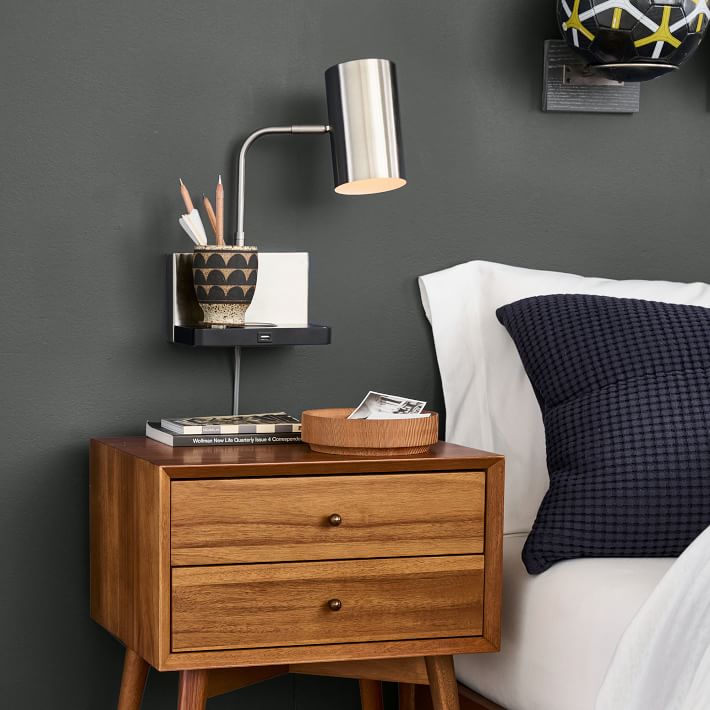 Sconce With Wireless Charging Ledge And USB | Pottery Barn Teen