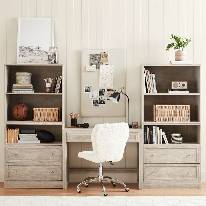 Stack Me Up Desk & Bookcase with Cubbies and Drawers Set | Pottery Barn ...