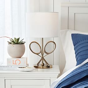 Gold Tennis Racket Table Lamp | Pottery Barn Teen