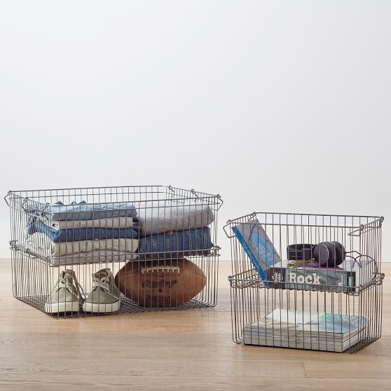 Galvanized Wire Stacking Bin | Pottery Barn Teen