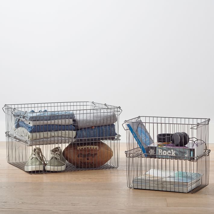 Galvanized Wire Stacking Bin | Pottery Barn Teen