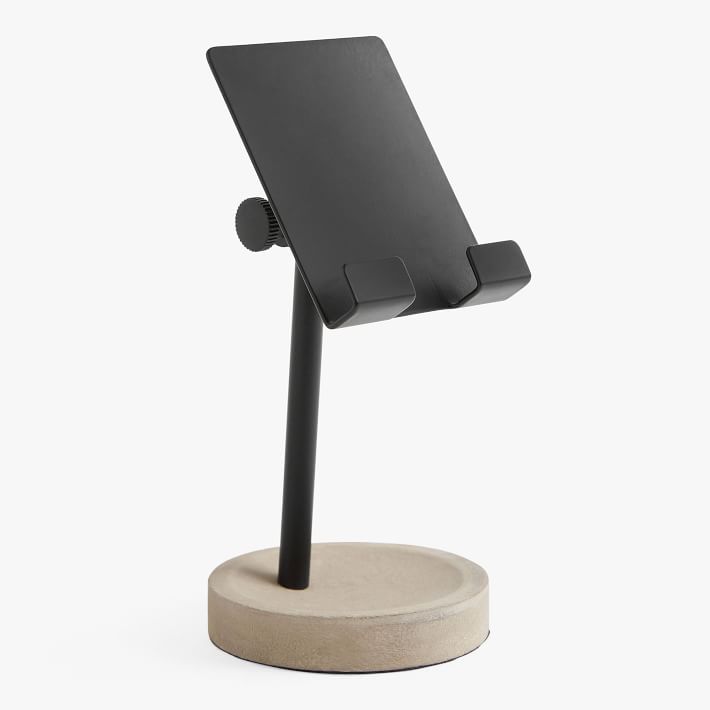Black & Brushed Fog Phone Holder | Pottery Barn Teen